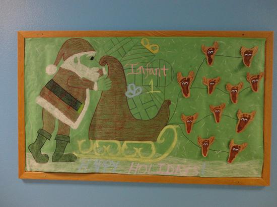 Santa and His Infant Reindeer! - Christmas Bulletin Board – SupplyMe